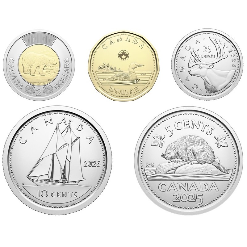 CANADA Série de 5 Pièces 2025 1ère Frappe 2025