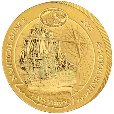 RWANDA 100 RWF Or 1/12 Once HMS Victory 2025 ⏰